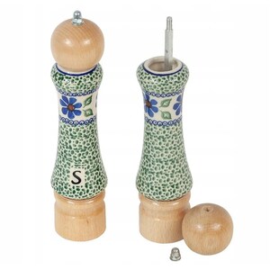 Ceramic Grinder and Salt Mill, Pepper Grinder, Beautifully Decorated ...