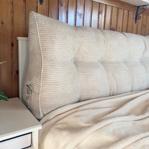 Corduroy Back Headboard Cushion - Long Backrest Cushion - Triangular ...