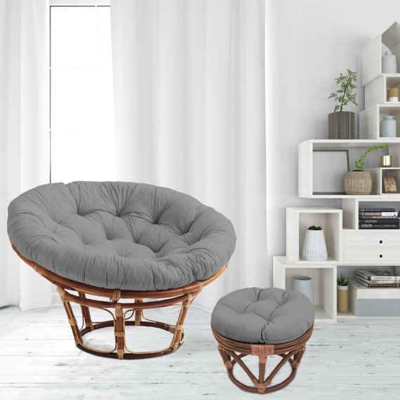 Papasan chair footstool store