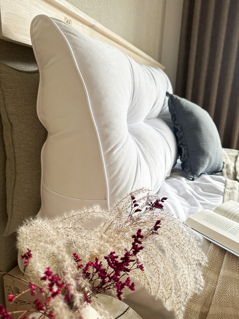 Headboard Soft Velvet Pillow - COLORS - Custom Aesthetic Backrest ...