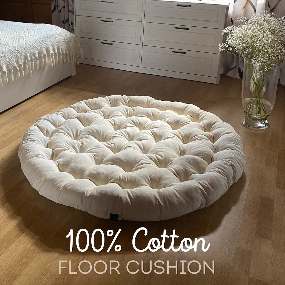 Cotton Floor Cushion Seating - Custom Floor Cushion - Natural Reading ...