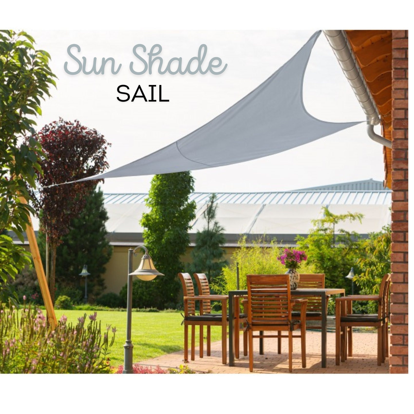 Triangle Durable Shade Sail With Mounting Set | 4.5m/177 Inch | Patio ...