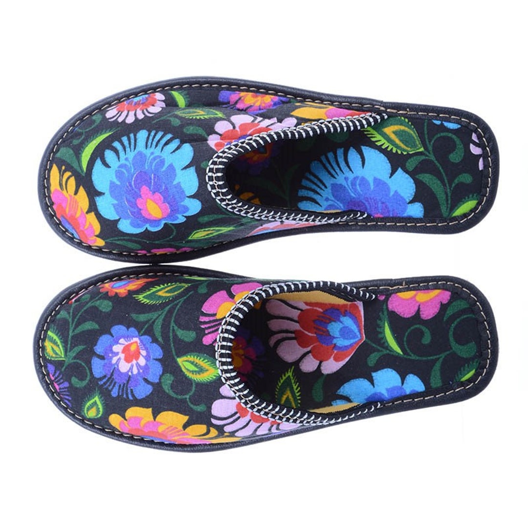 Polish Folk Slippers Łowicz Pattern, Women's Home Shoes, a Gift for ...