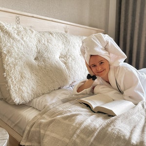 Fluffy Backrest Headboard Pillow - Shaggy Tufted Headboard Cushion ...