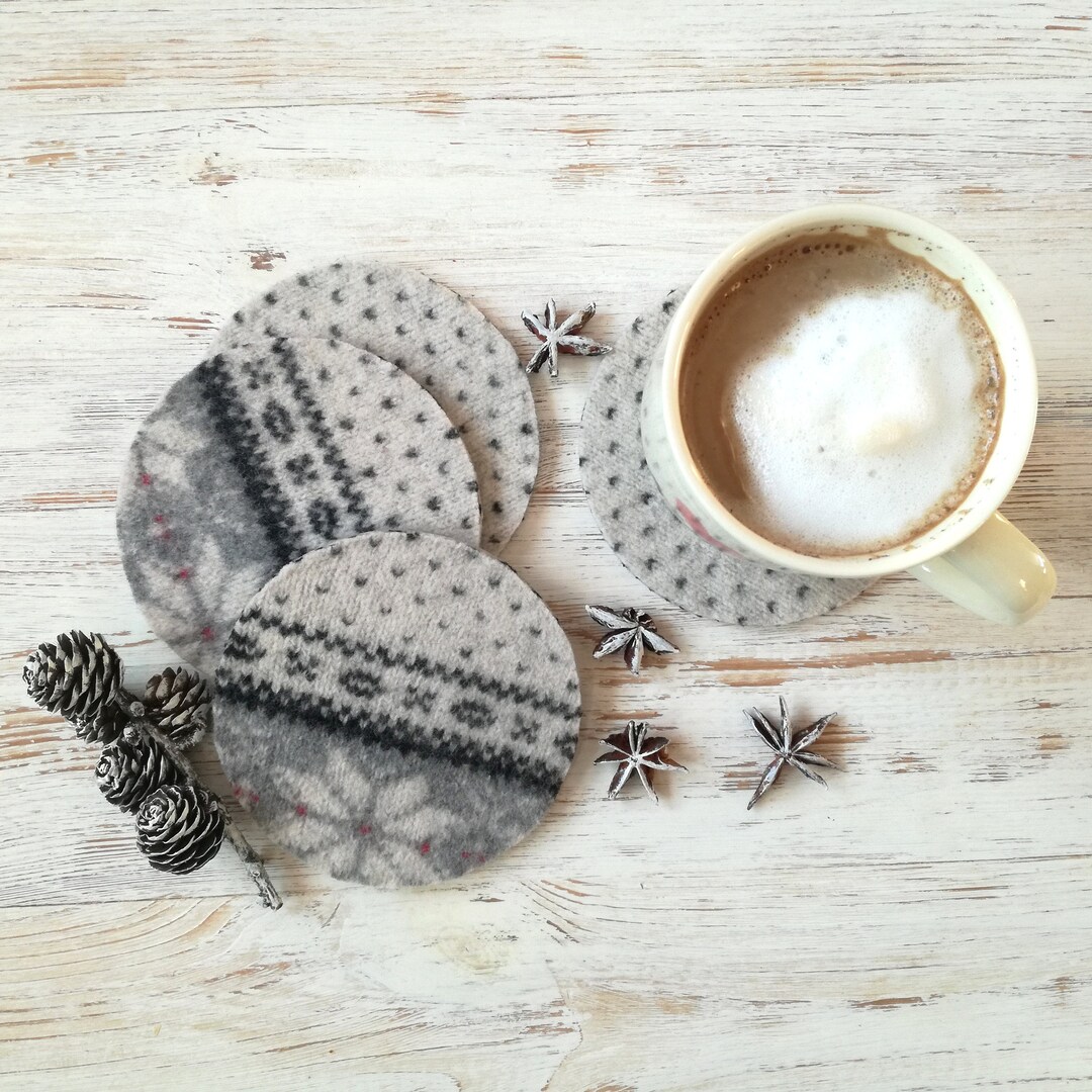 Felt Coasters Hand Made scandinavian Style Housewarming - Etsy
