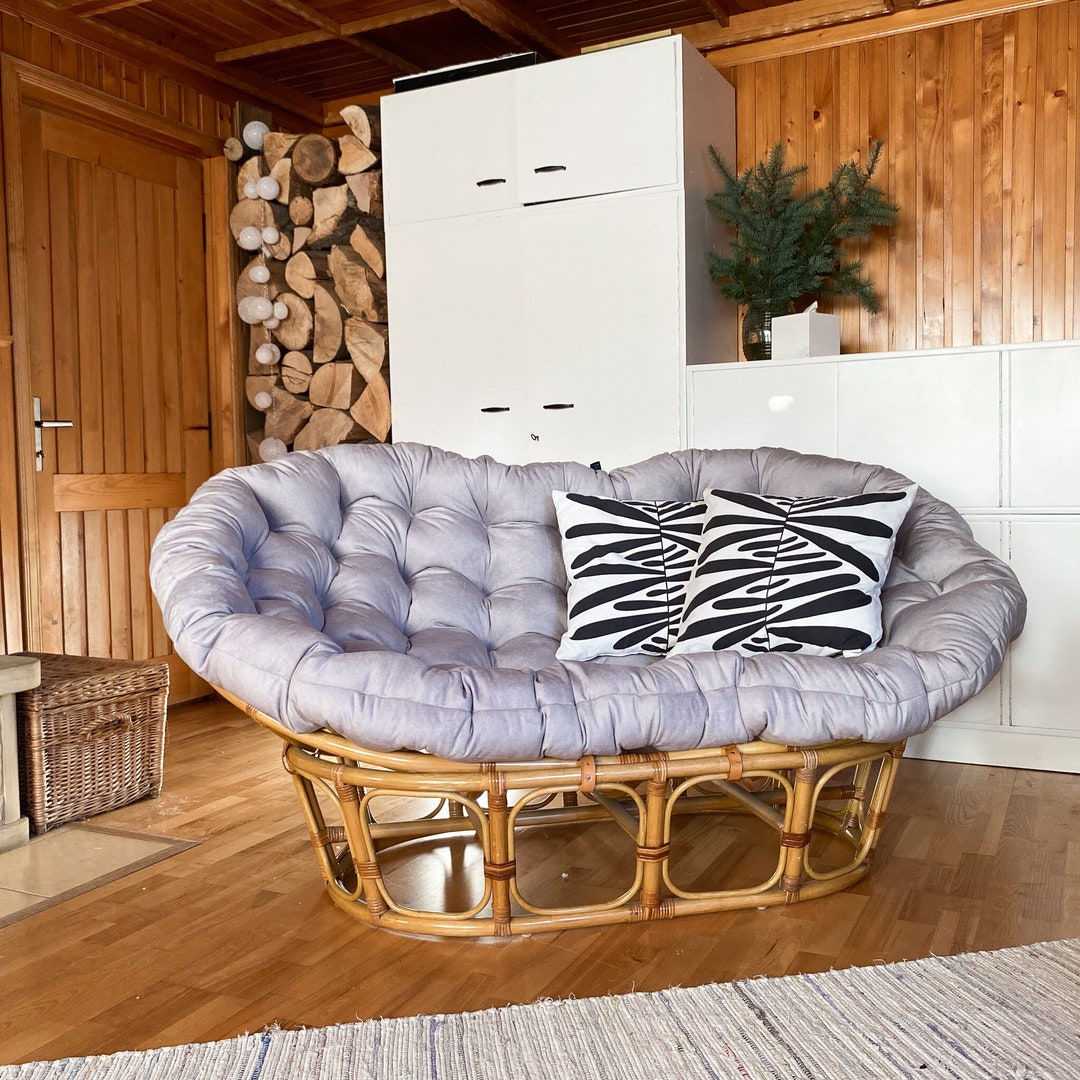 Rattan Vintage Chair Cushion | CUSTOM SIZES | Comfort Double Papasan ...