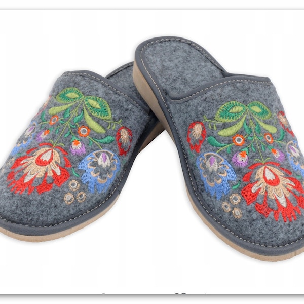 Embroidered Slippers - Etsy