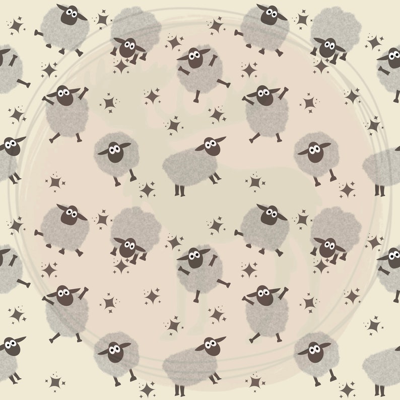 Silly Sheep Digital Seamless File for Fabric Printing, DTF, Sublimation ...