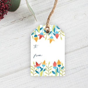 Set of 8 PRINTABLE Assorted Floral Navy Blue Thank You Party Favor Gift ...