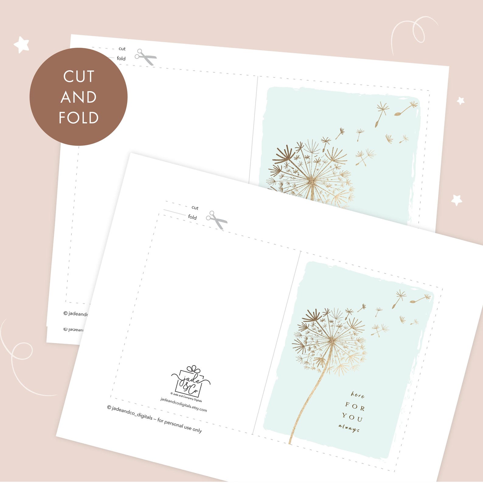 PRINTABLE Here for You Always Whimsical Dandelion Beauty Petals ...