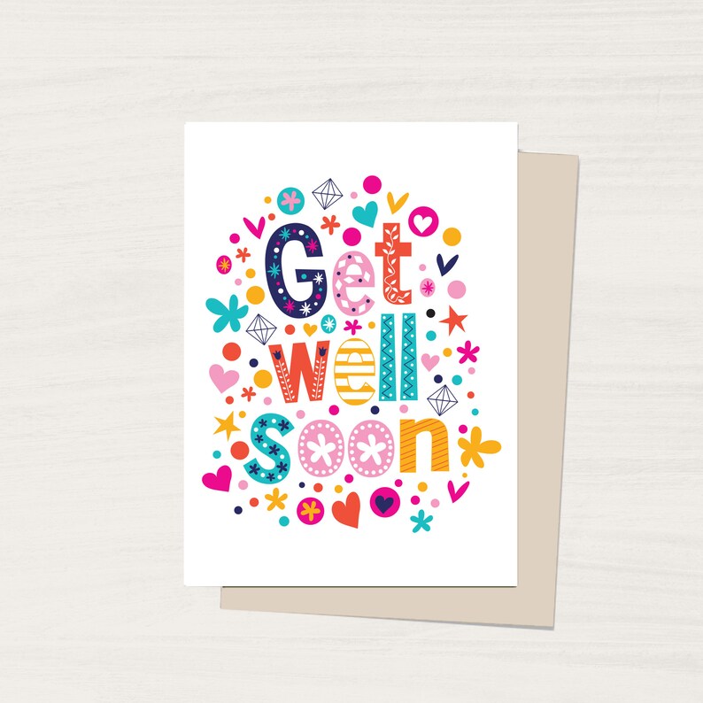 Get Well Soon Card: Cheery Abstract Design (digital Download) - Etsy