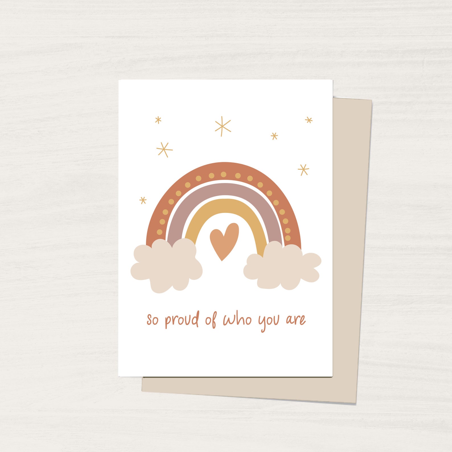 PRINTABLE so Proud of Who You Are Boho Rainbow Heart Affirmation Card ...