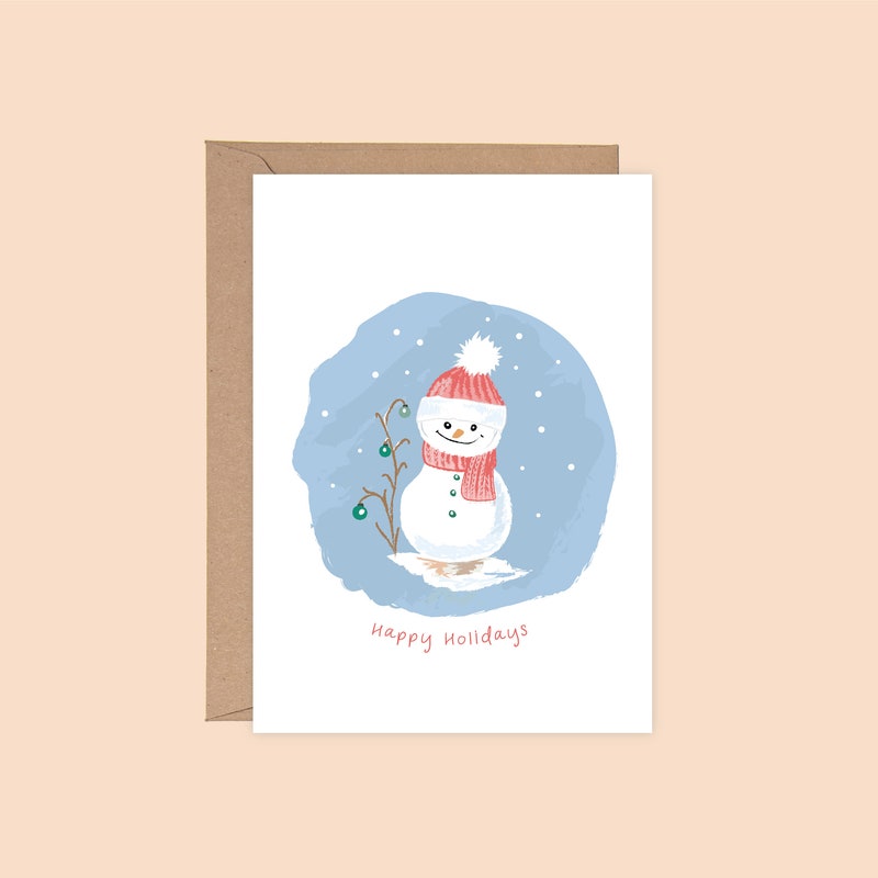 Snowman Card - Etsy