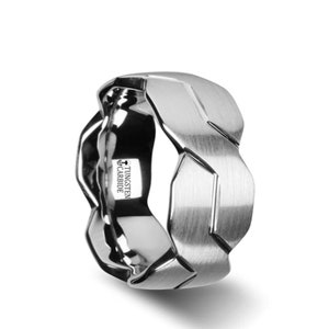 Infinity Design Ring, Silver Wedding Band, Tungsten Carbide Ring ...