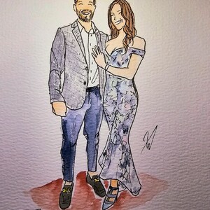 Live Wedding Guest Watercolor Portrait Sketch Paintings, Wedding Guest ...