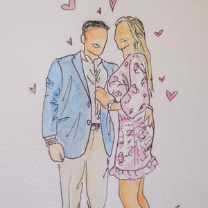 Live Wedding Guest Watercolor Portrait Sketch Paintings, Wedding Guest ...