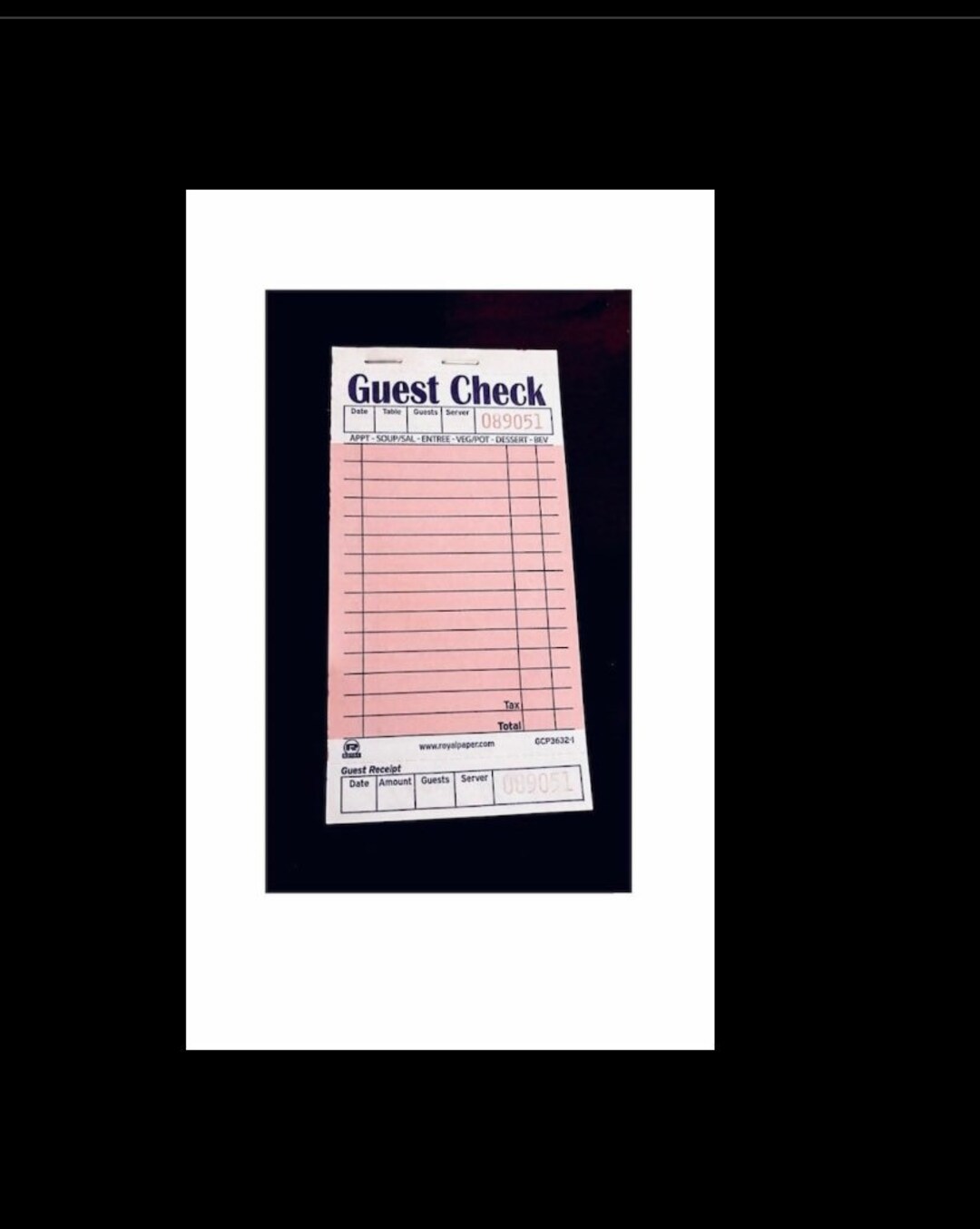 1 Bright Pink Guest Checks - Etsy