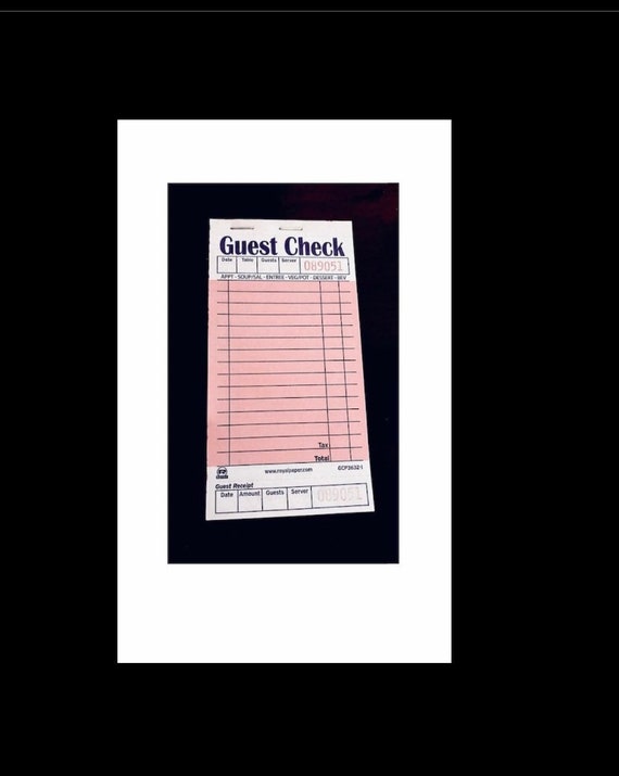 1 Bright Pink Guest Checks - Etsy