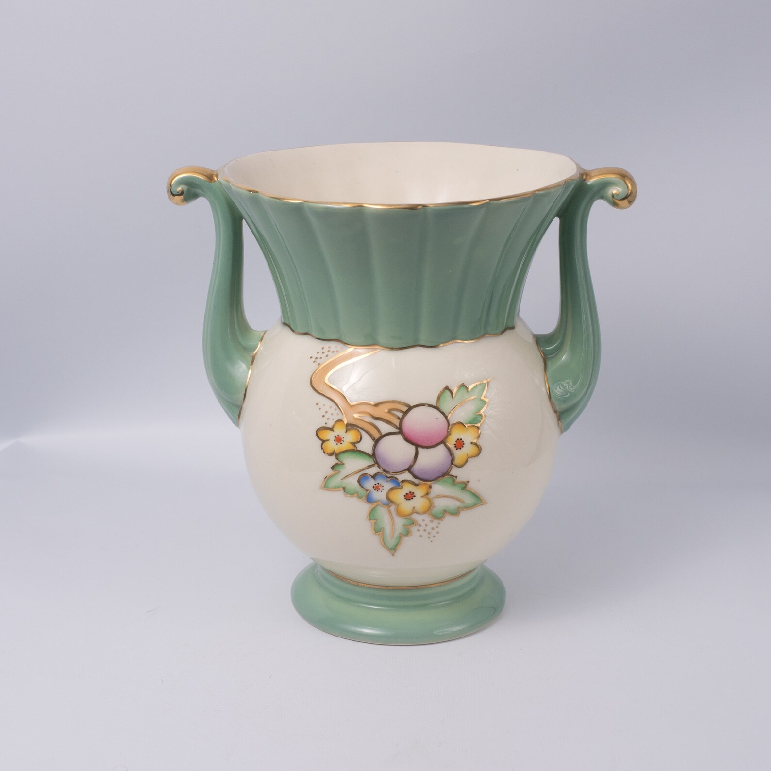 Royal Crown Devon Pottery Floral Vintage Vase | Etsy