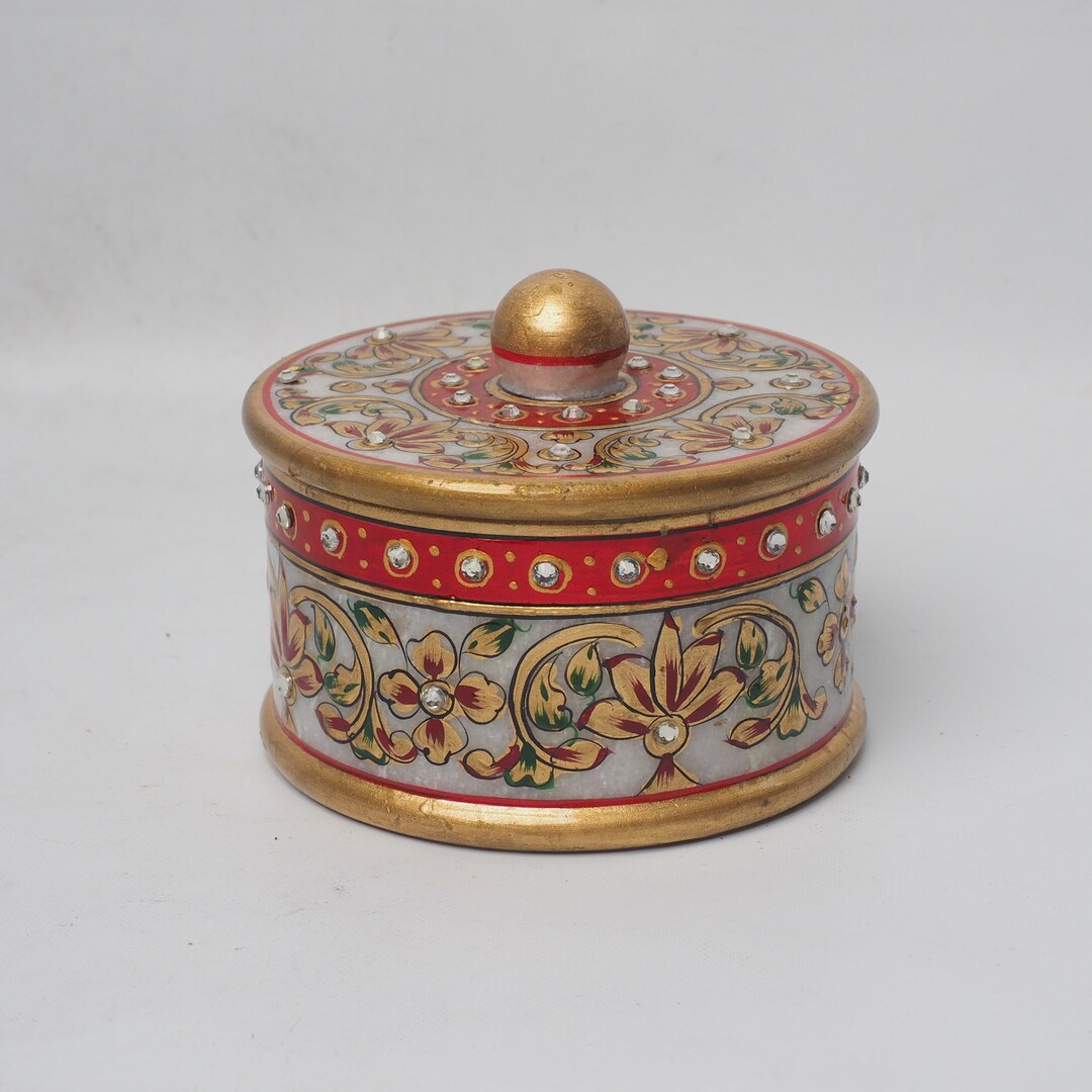 Hand Carved Indian Meenakari Art Handicraft White Marble Hand - Etsy