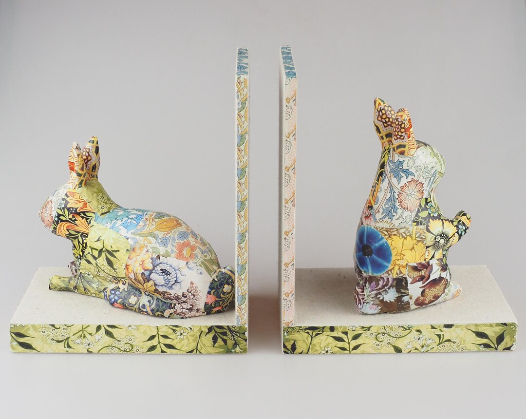Vintage Quirky Rabbit Shaped Bookends, Home Decor, Office Decor Gift ...
