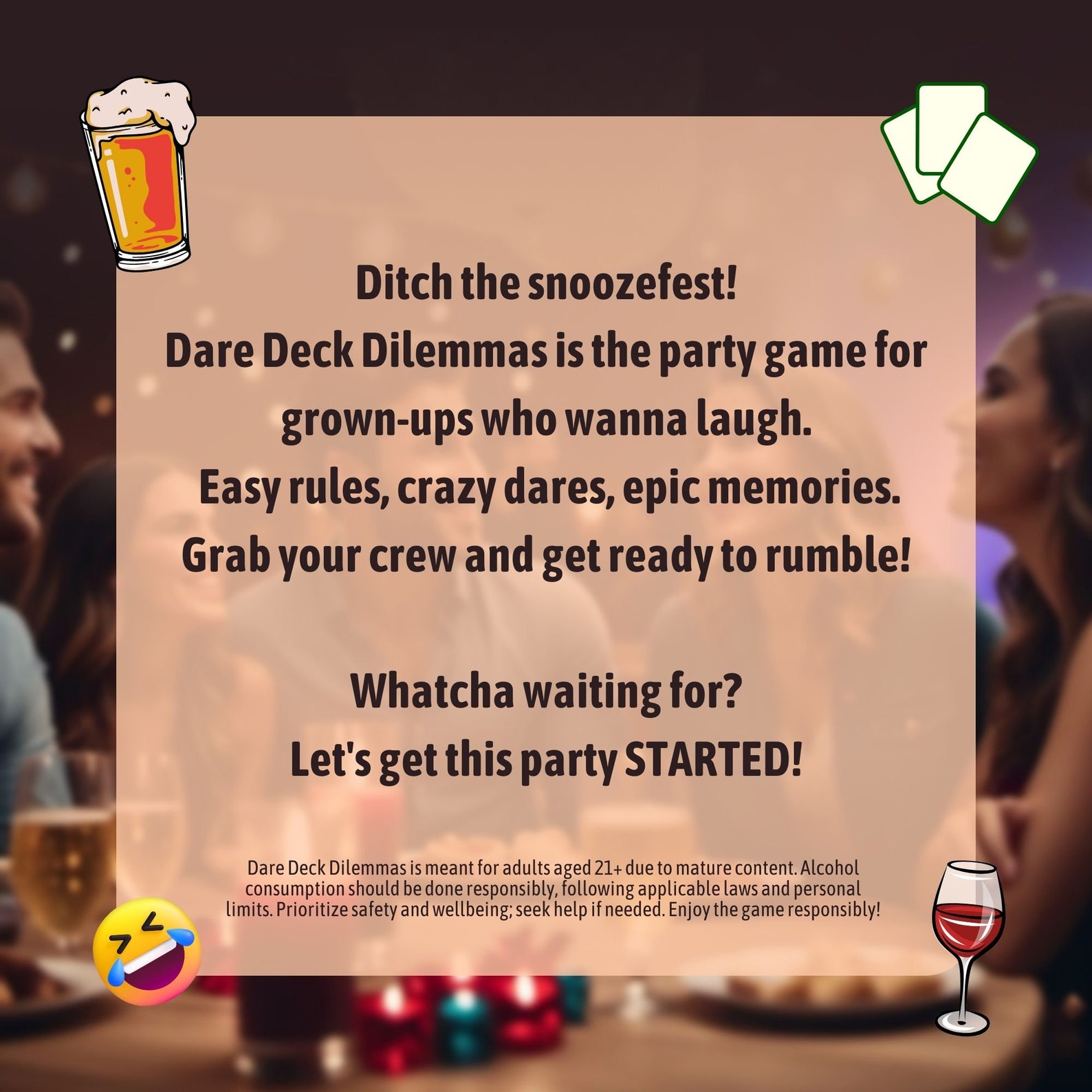 Party Drinking Game Printable or Online Instant Download PDF Drinking ...