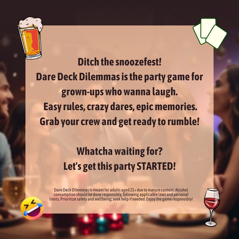 Party Drinking Game Printable or Online Instant Download PDF Drinking ...