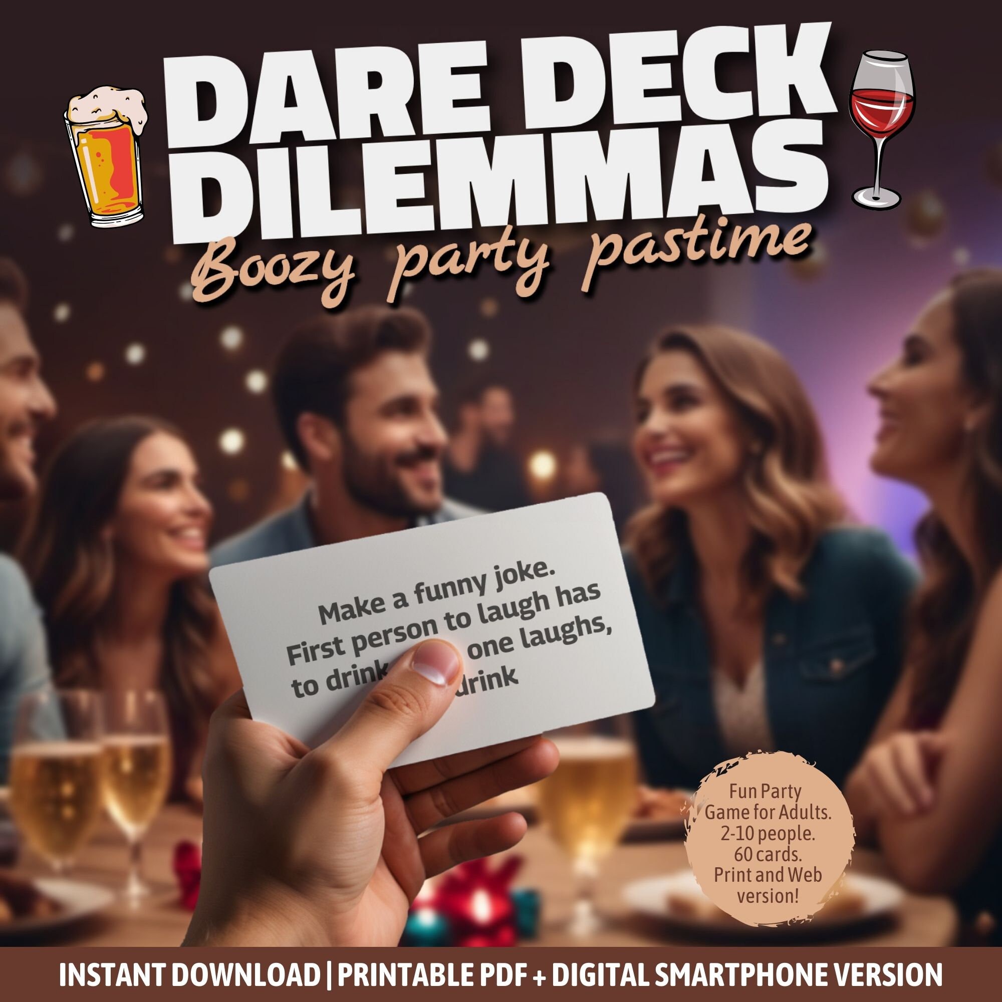 Party Drinking Game Printable or Online Instant Download PDF Drinking ...