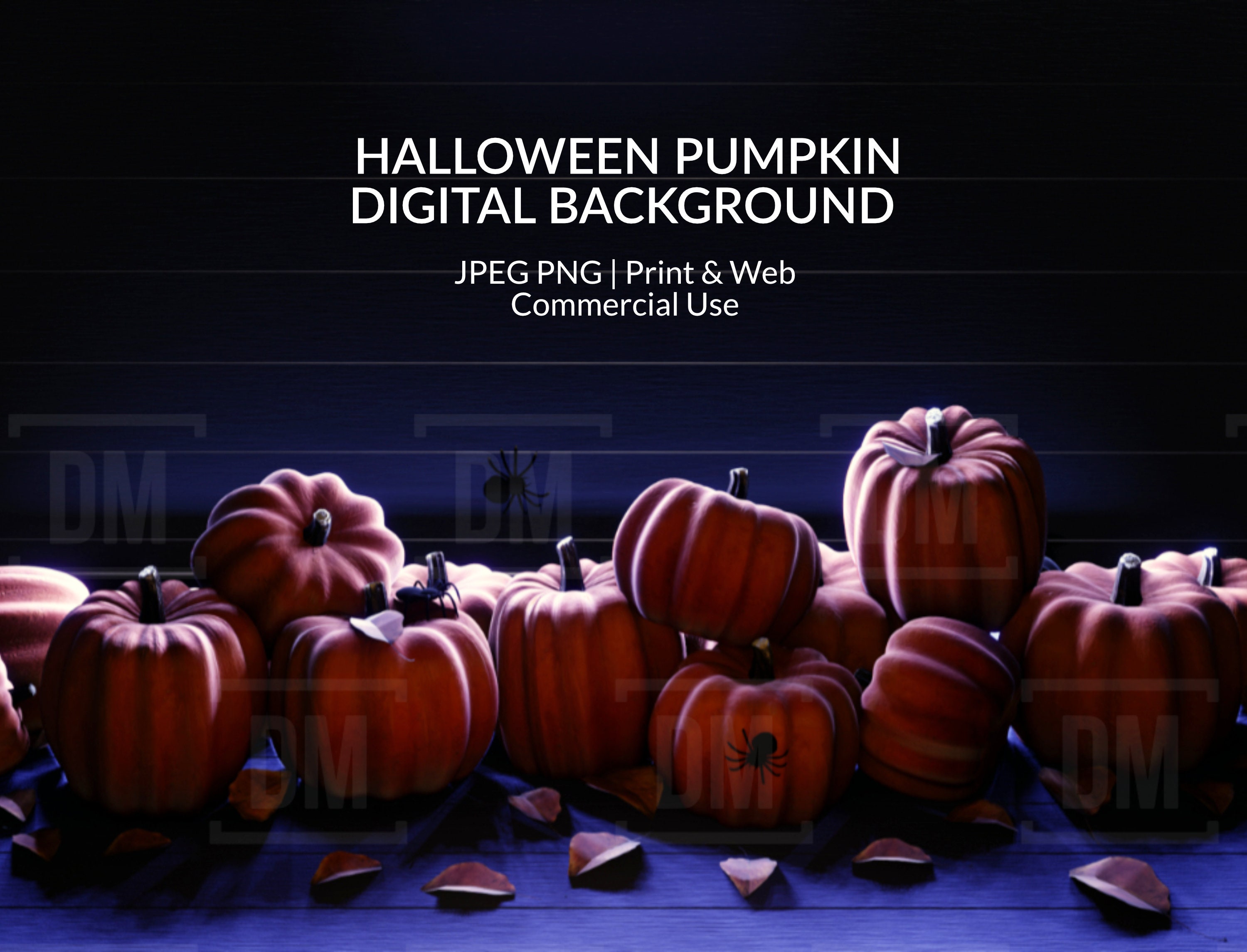 Pumpkin Fall Halloween Background JPEG PNG Print & Web Files | Etsy