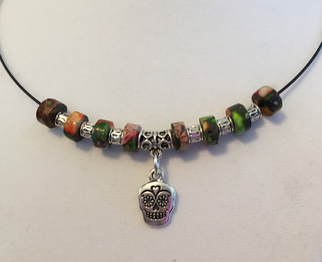 Day of the Dead Dia De Los Muertos Stainless Steel Magnetic 17 Choker ...