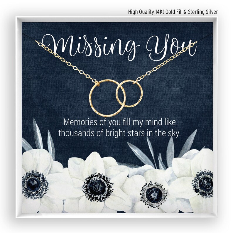 I Miss You Gift Necklace Friendship Gift Long Distance Gift - Etsy