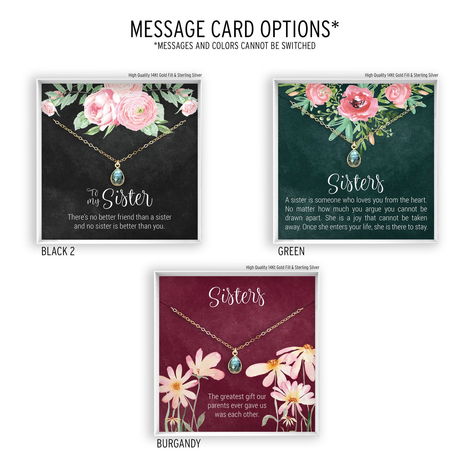 Sister Gift Sister Necklace Dainty Gemstone Necklace Sister - Etsy