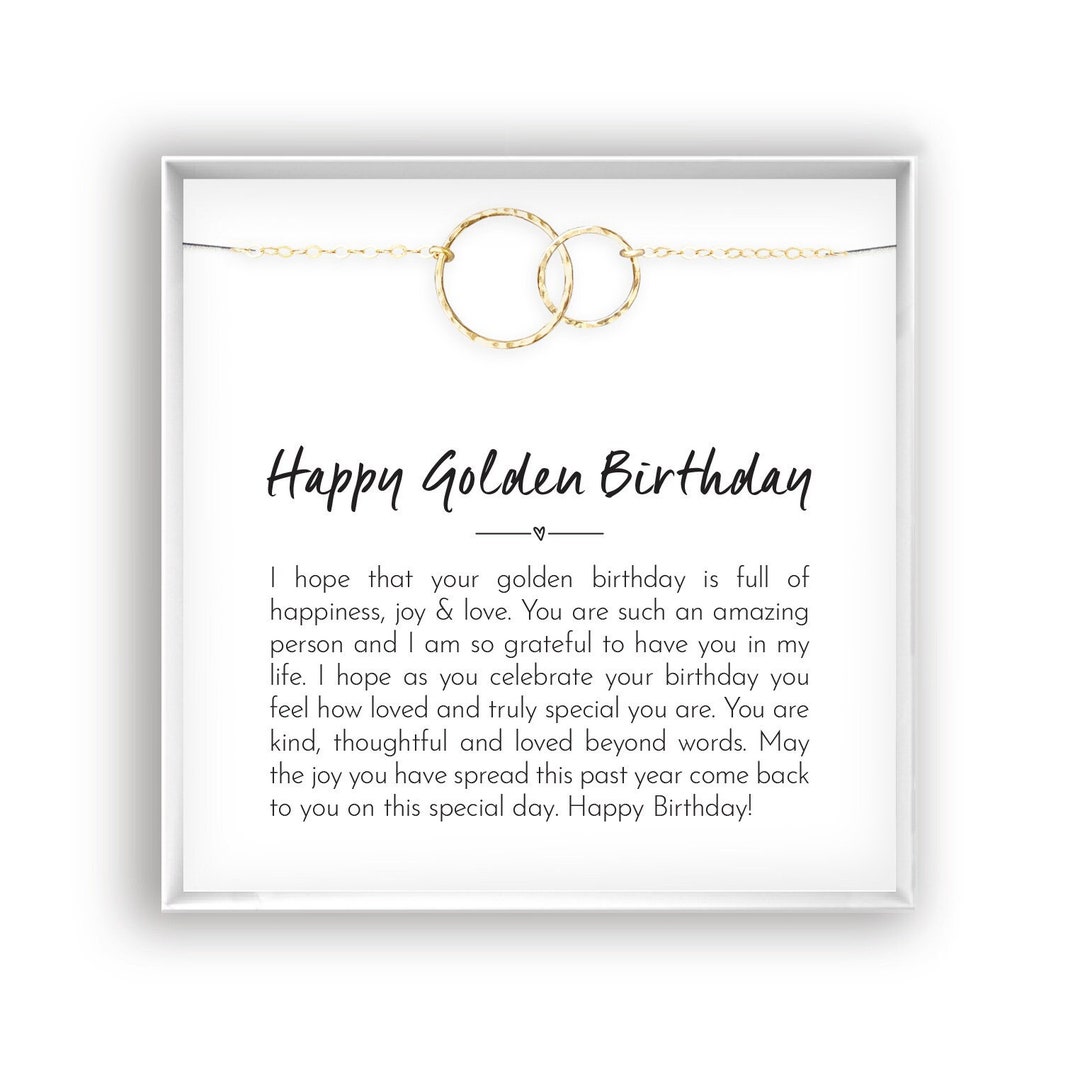 Golden Birthday Gift, Personalized Necklace, Happy Golden Birthday ...