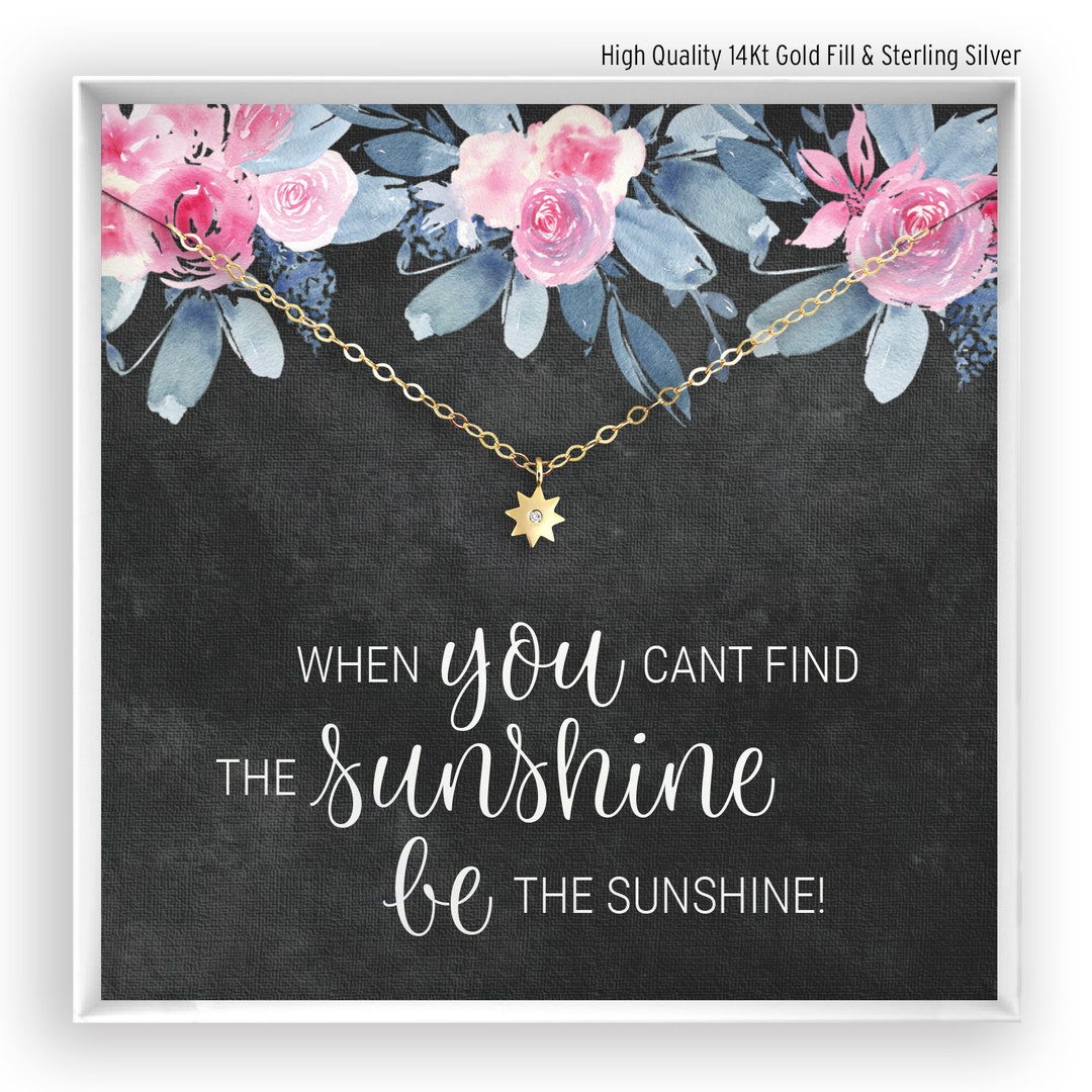 Tiny Sun Necklace, Be the Sunshine, Sungift, Dainty Sun Charm ...