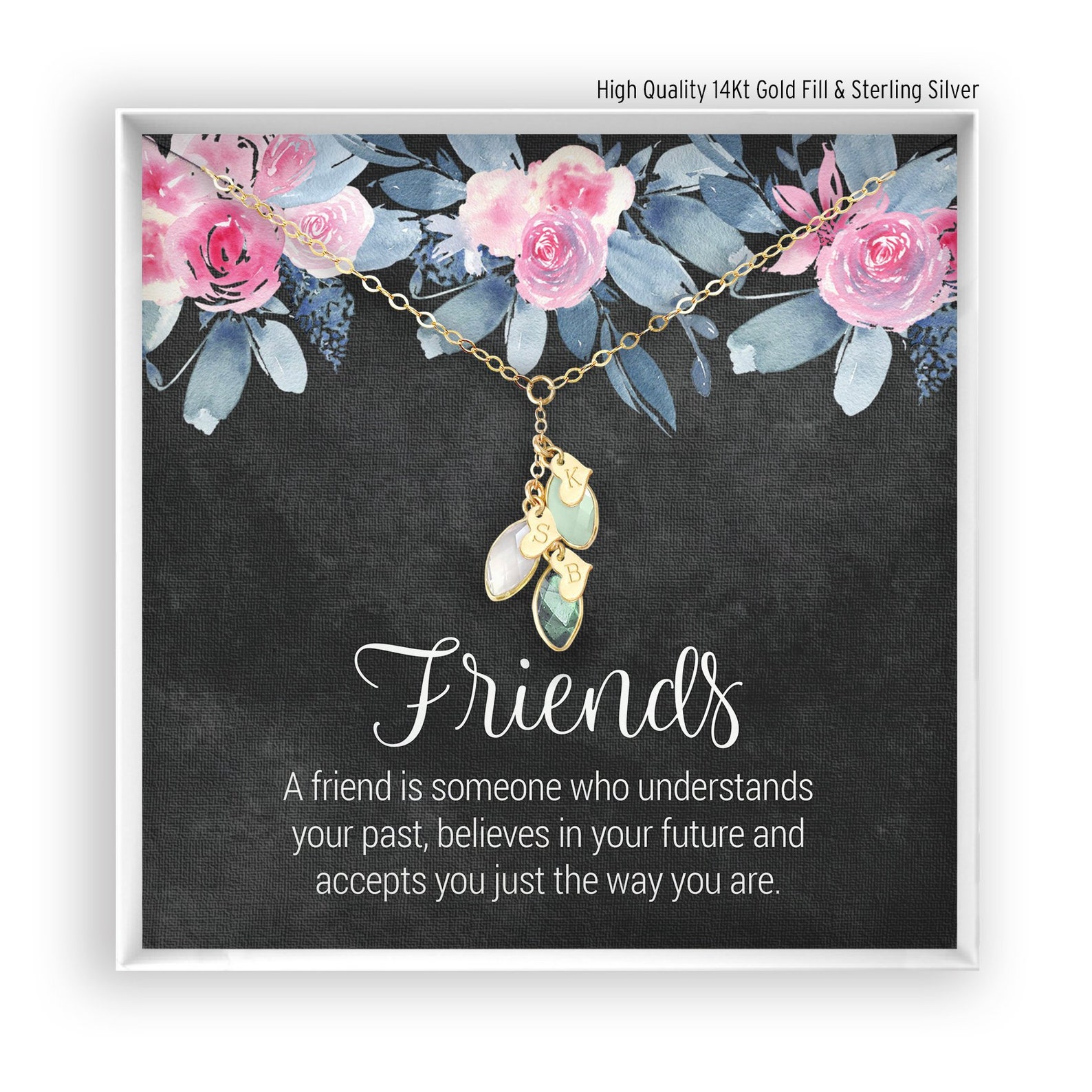 Custom Friend Gift Necklace For Friend Personalized | Etsy