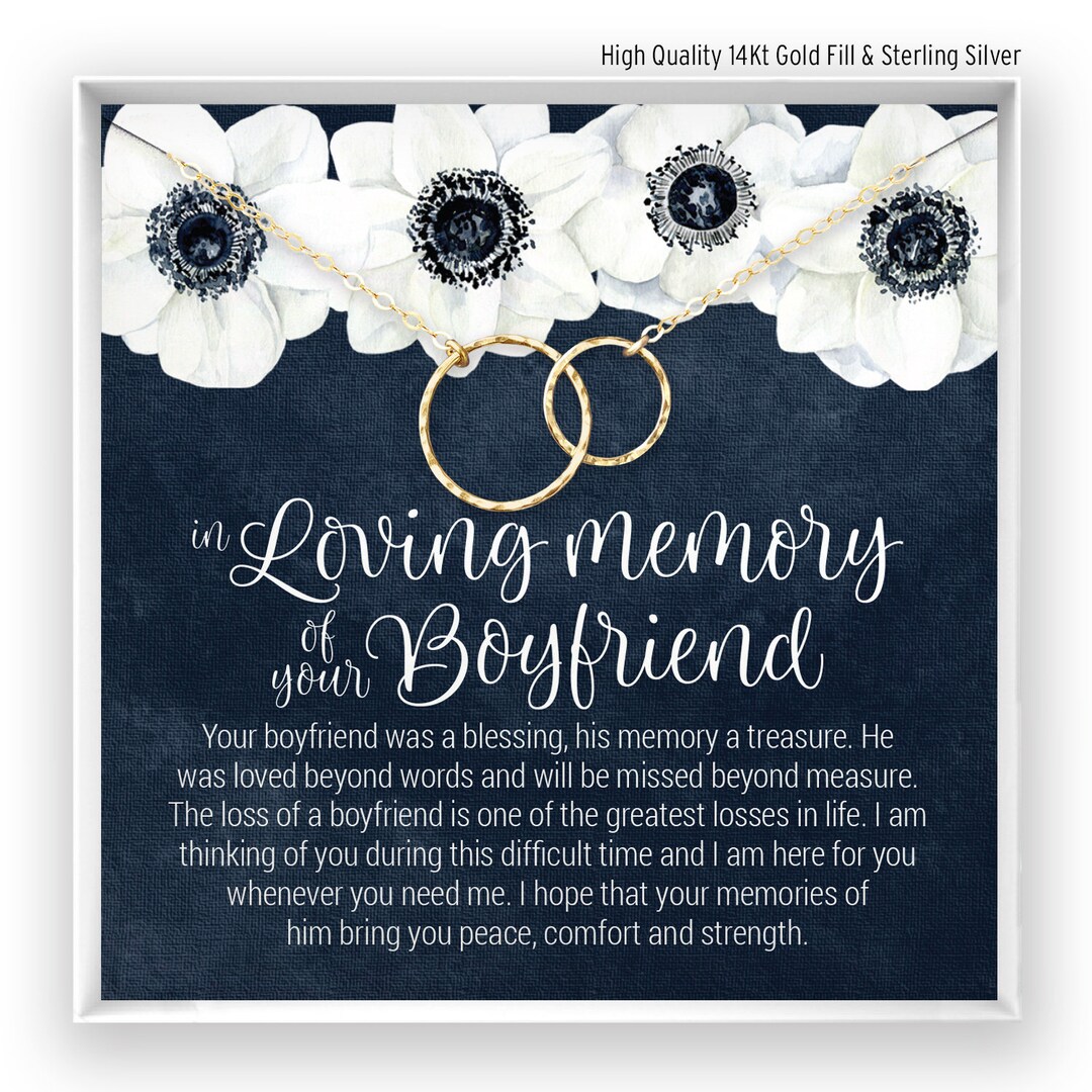 Loss of Boyfriend Gift, Grief Gift, Boyfriend Remembrance Necklace ...