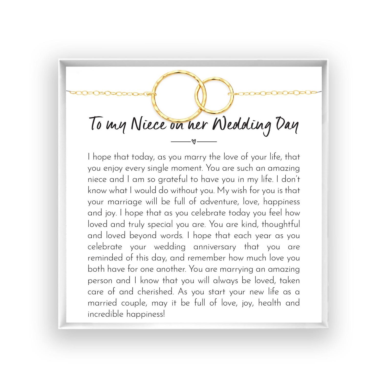 Niece Wedding Day Gift, Bride Gift From Niece Necklace, Niece to Bride ...