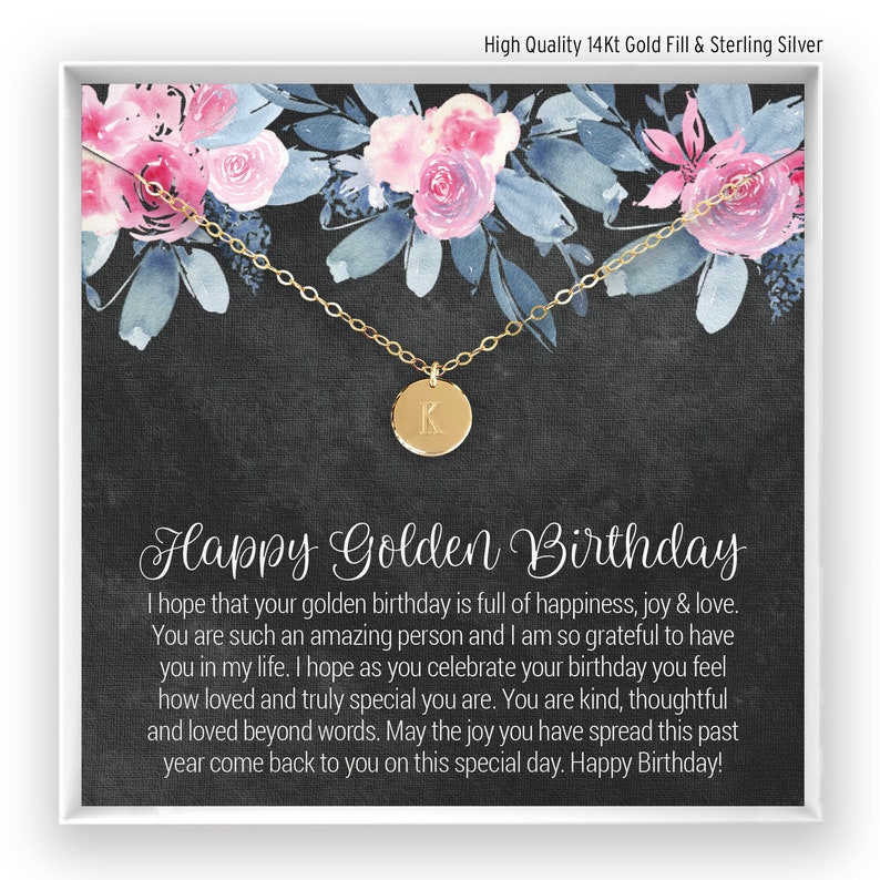 Golden Birthday Gift Personalized Necklace Happy Golden - Etsy