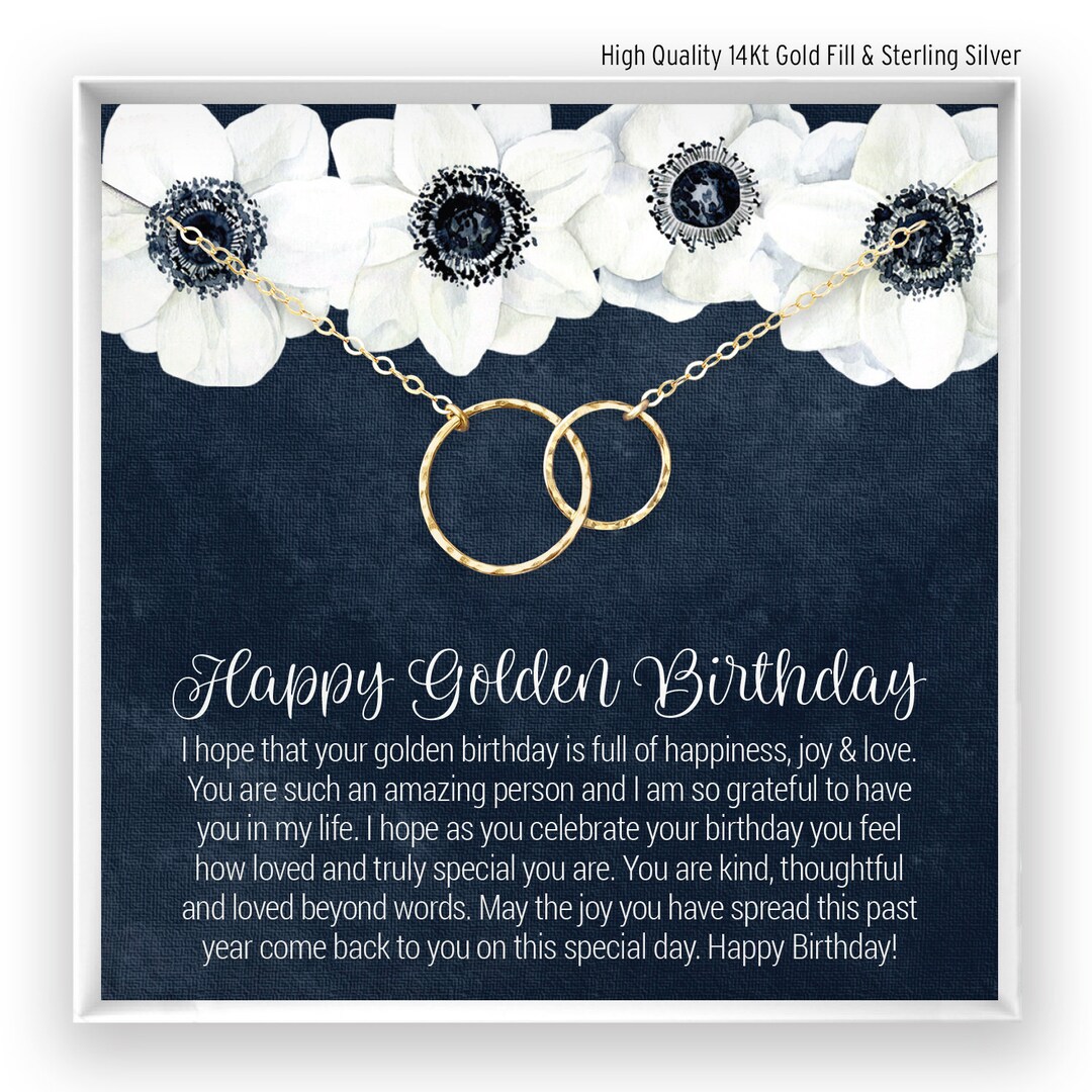 Golden Birthday Gift, Personalized Necklace, Happy Golden Birthday ...