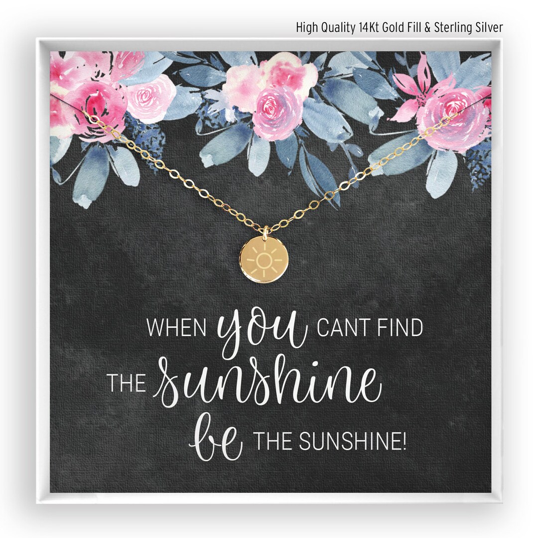 Personalized Sun Necklace, Sunshine Necklace, Summer Gift ...