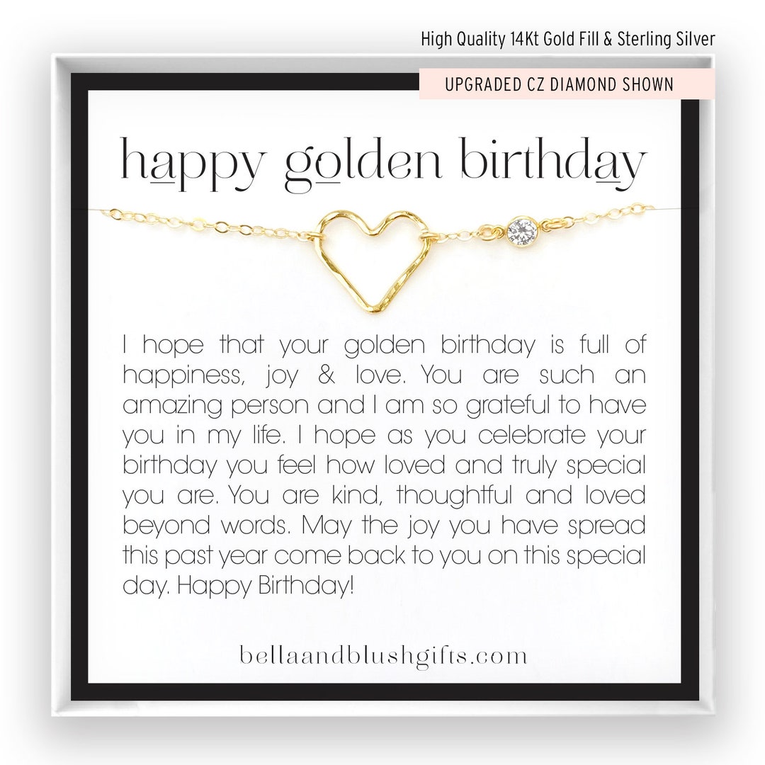 Golden Birthday Gift, Golden Birthday Necklace, Happy Golden Birthday ...
