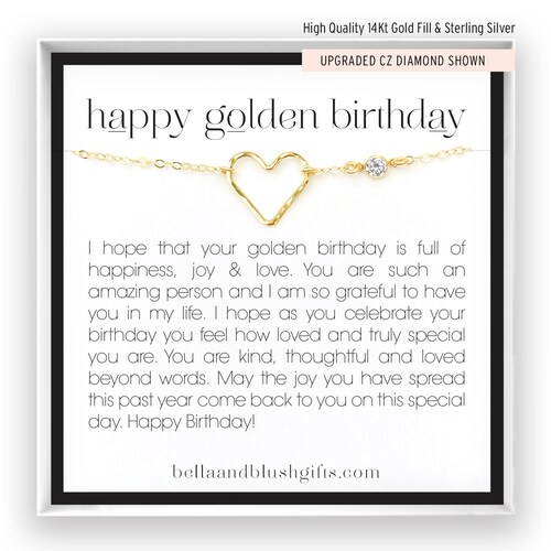 Golden Birthday Gift Necklace Happy Golden Birthday - Etsy