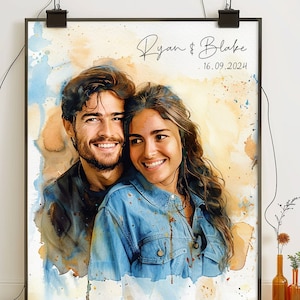 Watercolor Anniversary Gift for Him Her, Boyfriend, Girlfriend ...