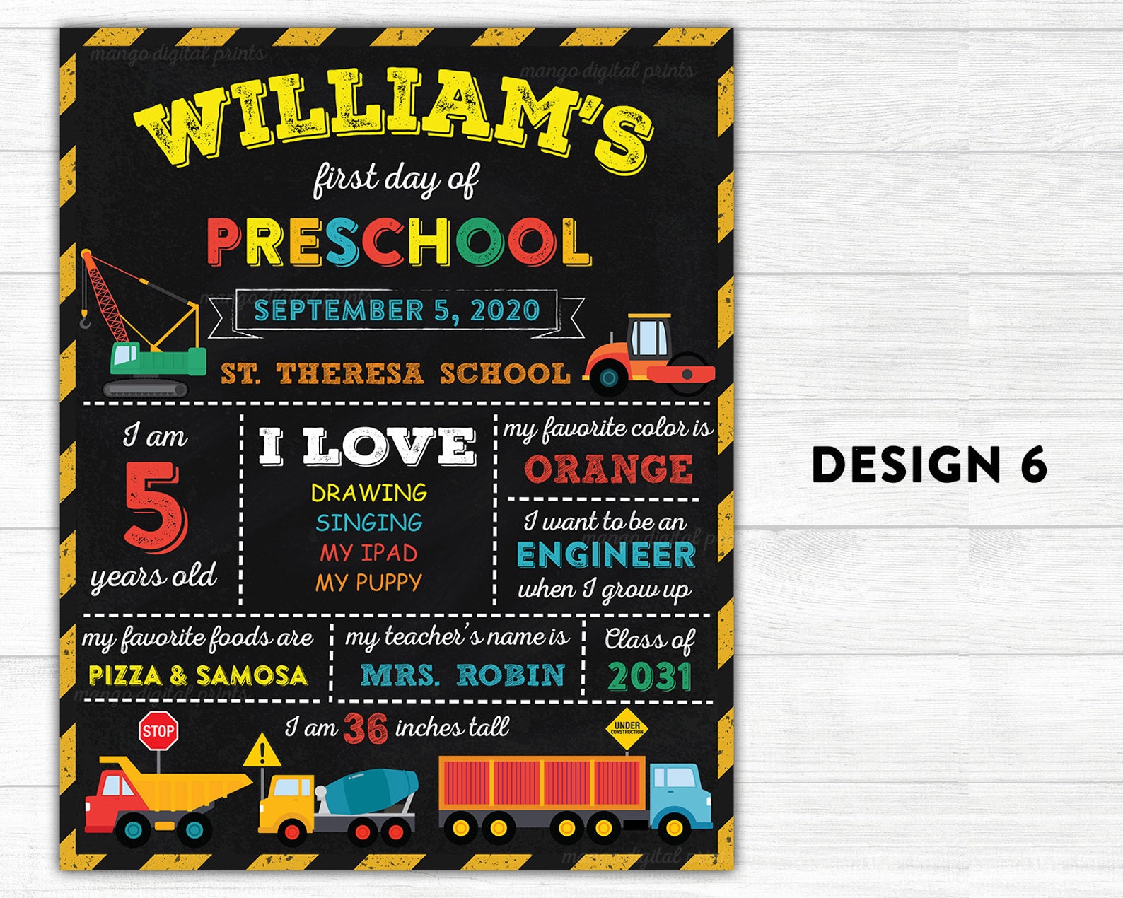 Boy First Day of Kindergarten Sign Printable Instant Download - Etsy