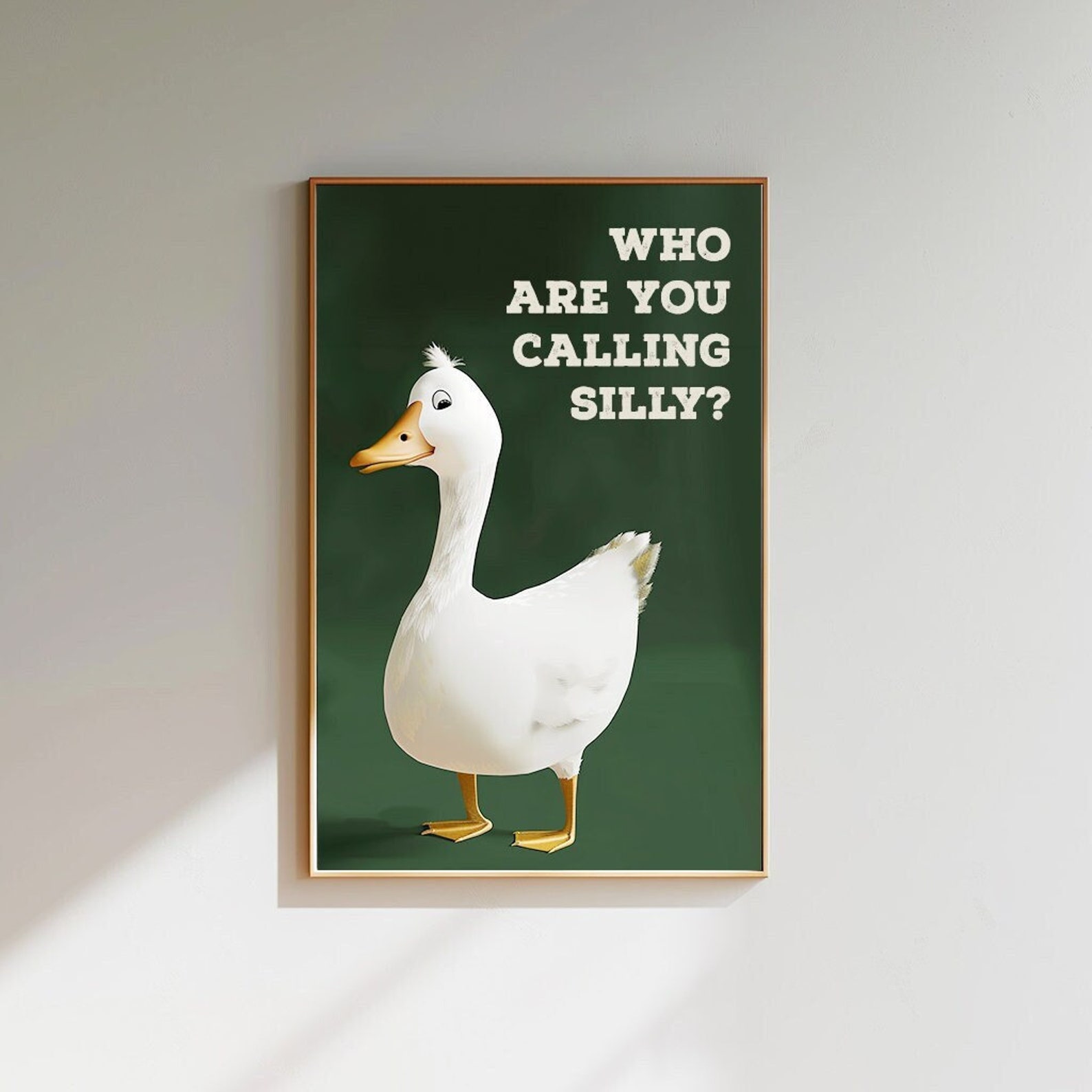 12 Silly Goose Wall Art, Cute Goose Poster, Dark Green Boy Nursery ...