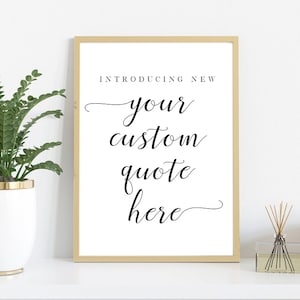 Custom Quote Print Sign Framed Canvas Wall Art Poster | Etsy