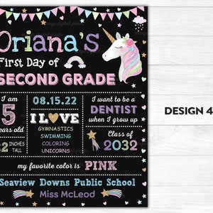 Editable Back to School Sign, Printable First Day of School Sign, First ...