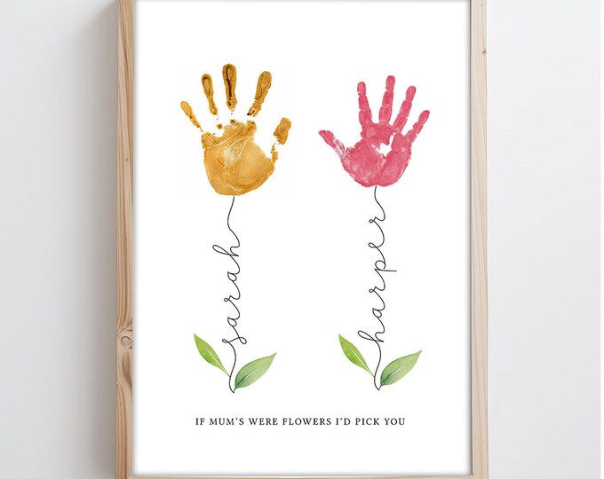 Personalized Mothers Day Handprint Print, Mum Gift, Baby Keepsake Hand ...