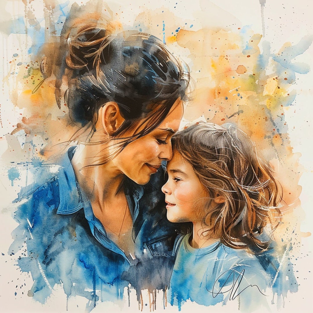 Watercolour Paintings From Photo, Mother Gift, Custom Mother Portrait ...