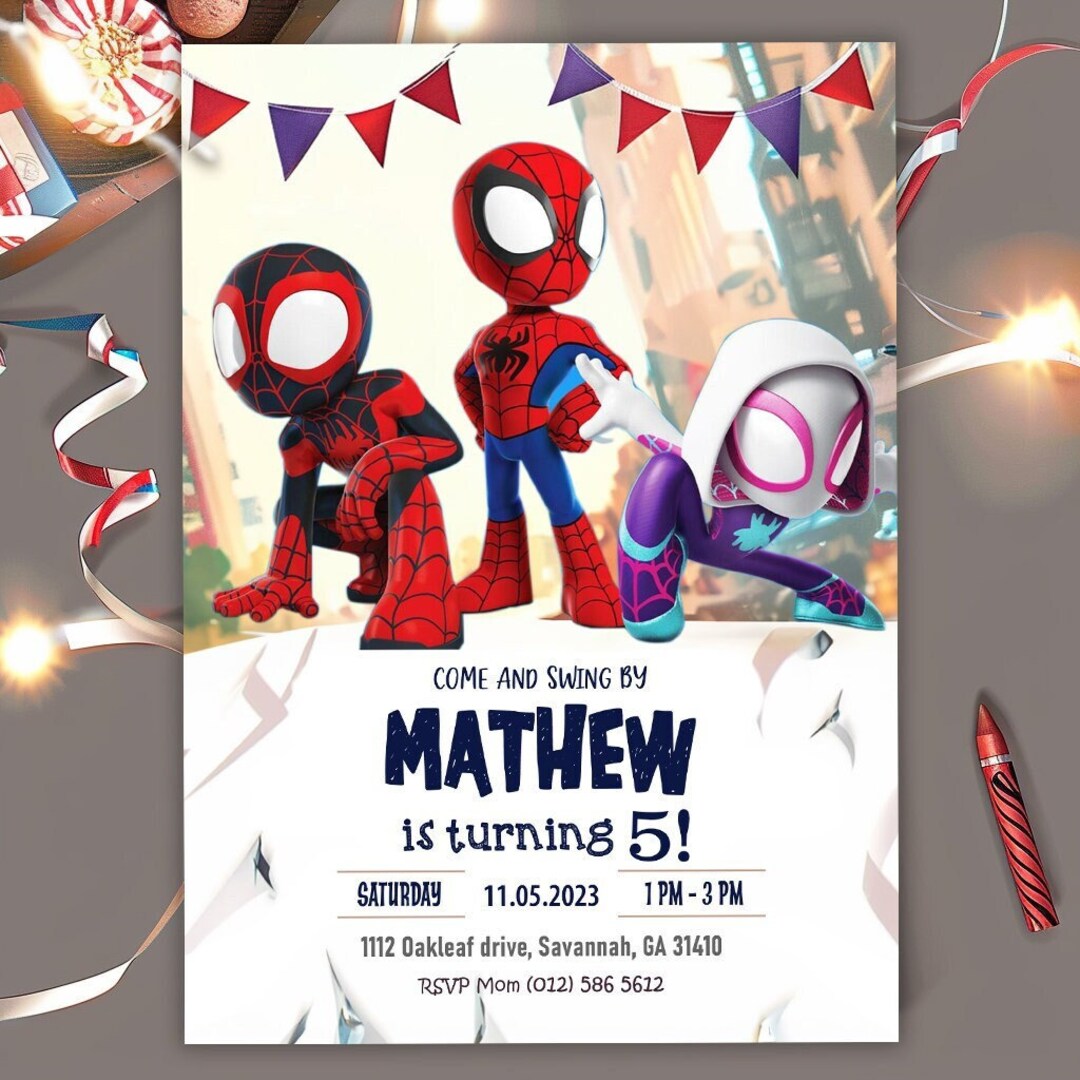 Editable Spidey and This Amazing Friends Birthday Invitation Spidey ...